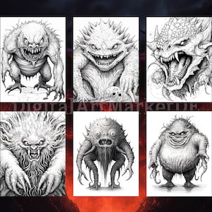 Absurd Creatures Coloring Pages,for Adults - Instant Download ...