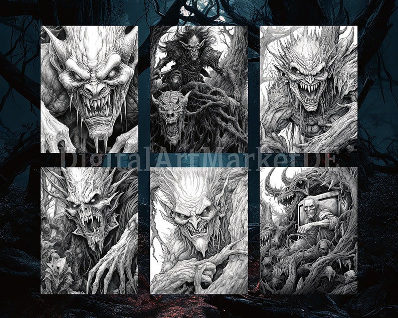 Daemon Arboris Coloring Pagesfor Adults Instant Download - Etsy
