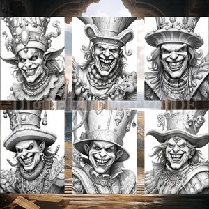The Jester Coloring Pages,for Adults - Instant Download -grayscale ...