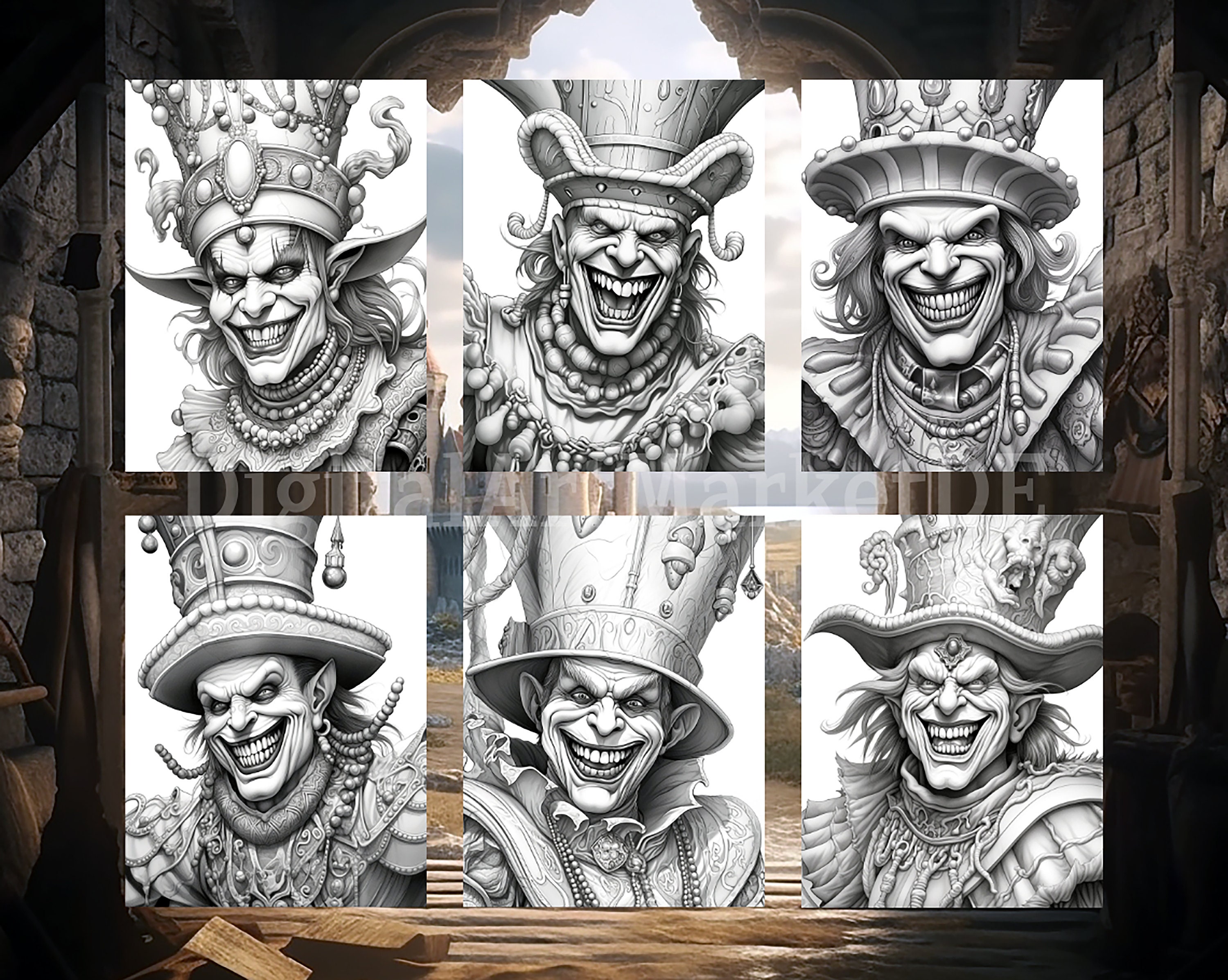 The Jester Coloring Pagesfor Adults Instant Download - Etsy