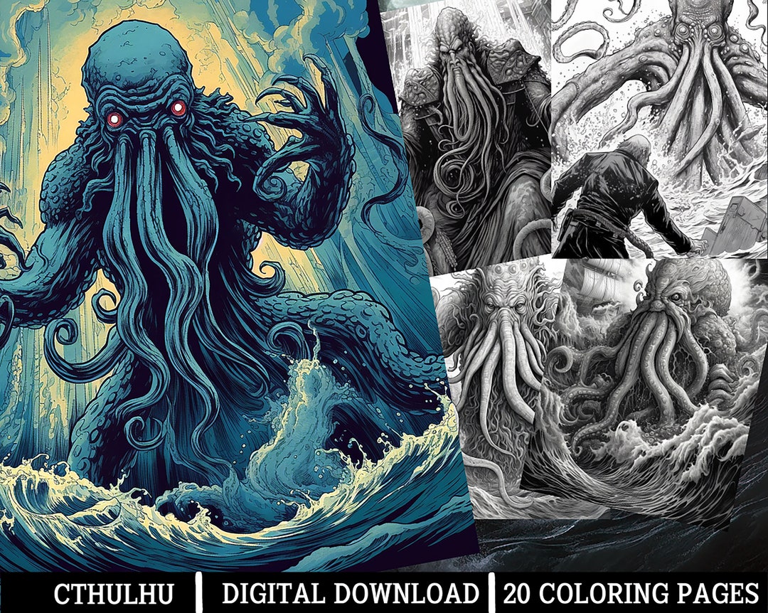 Cthulhu Inspired Coloring Pages,for Adults - Instant Download ...