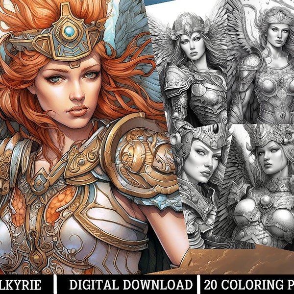 Coloring Pages Valkyrie - Etsy