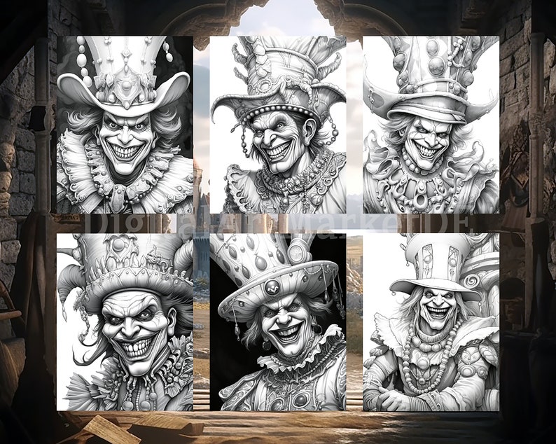 The Jester Coloring Pagesfor Adults Instant Download - Etsy