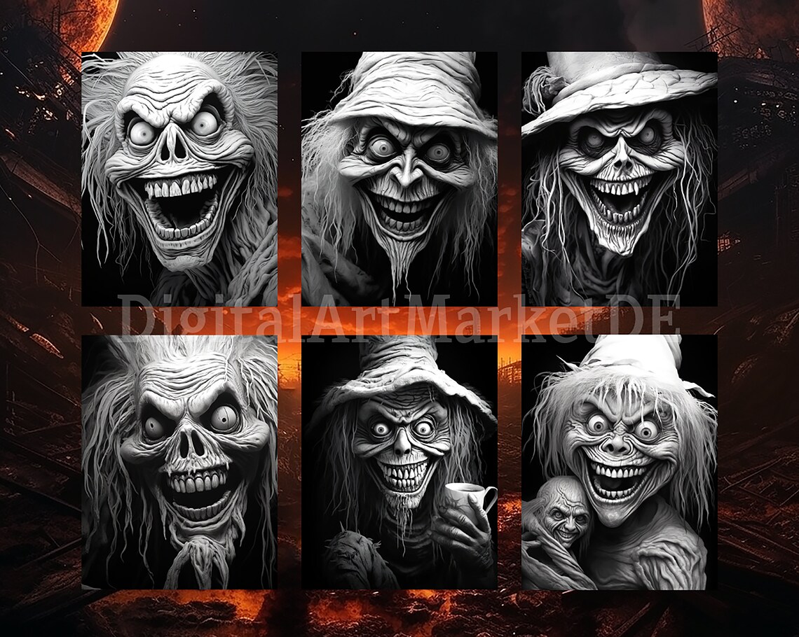 Creeps Coloring Pagesfor Adults instant Download grayscale - Etsy