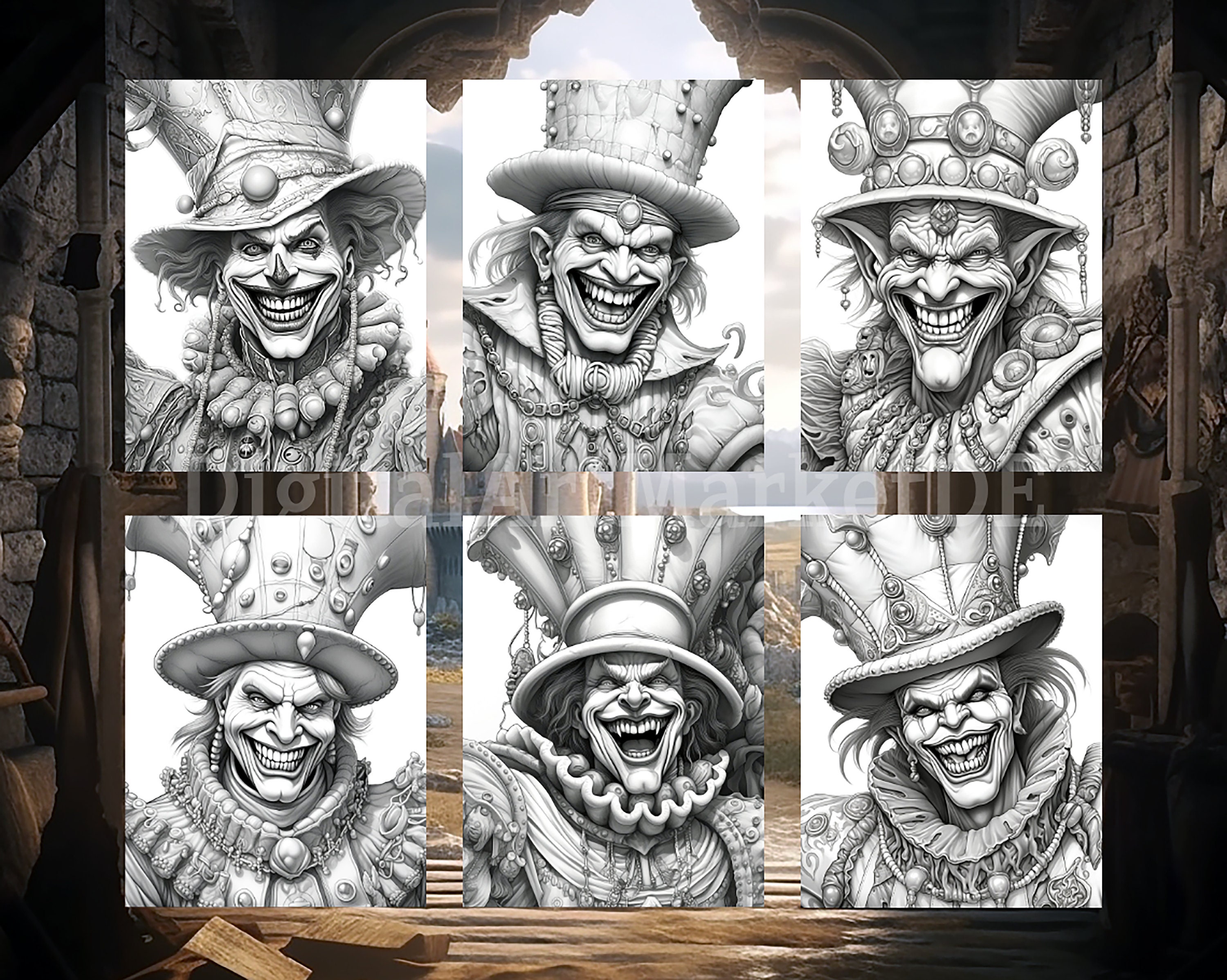 The Jester Coloring Pagesfor Adults Instant Download - Etsy