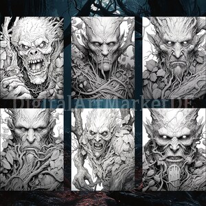 Forest Stalker Coloring Pages for Adults - Instant Download -grayscale ...