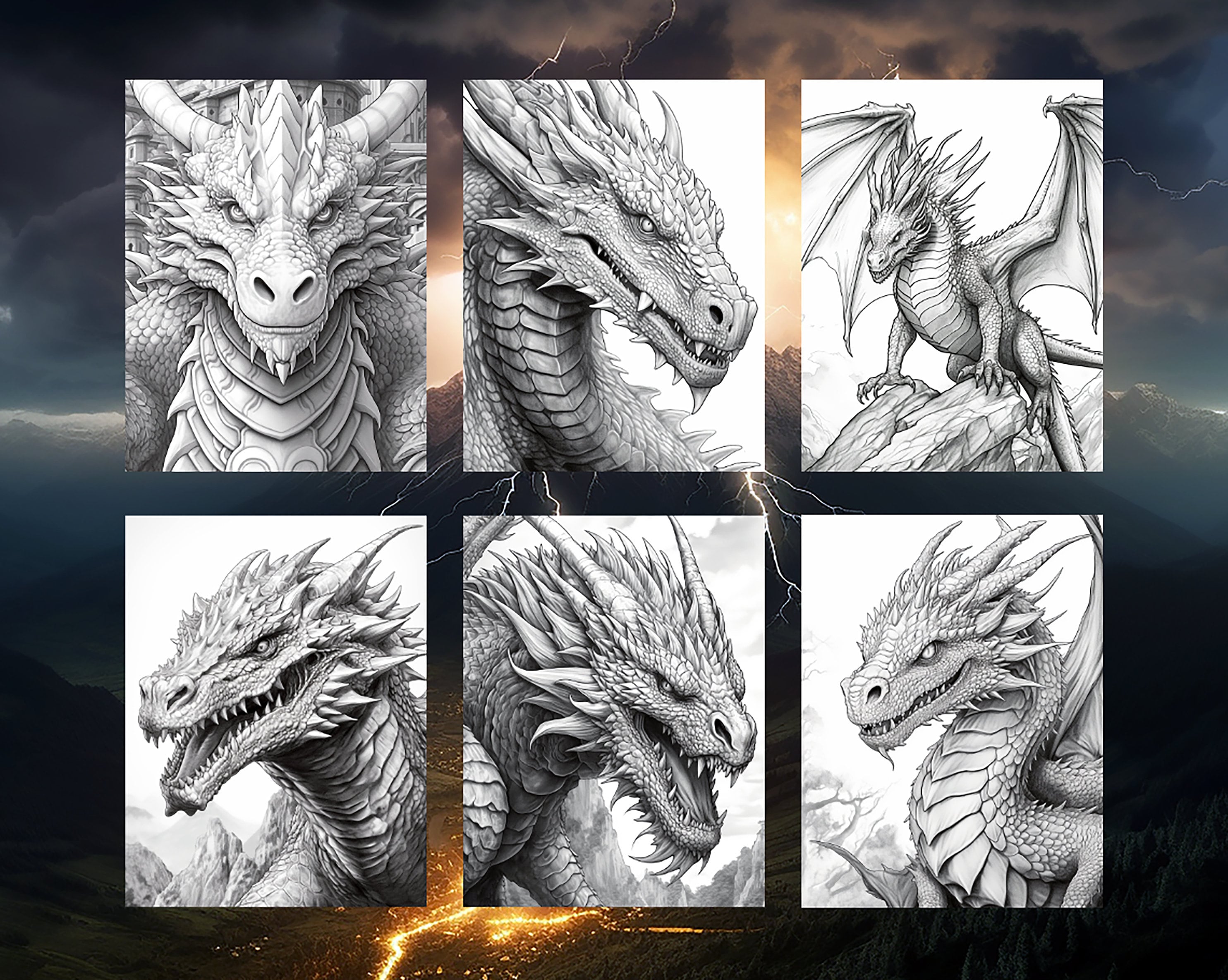 Majestic Dragon Coloring Page Adults Kids Instant Download - Etsy UK