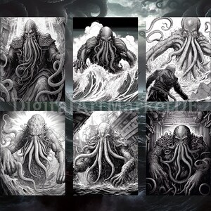 Cthulhu Inspired Coloring Pages,for Adults - Instant Download ...