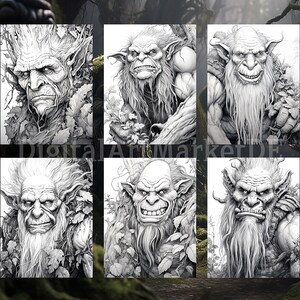 Troll Coloring Pages for Adults Instant Download grayscale Coloring ...