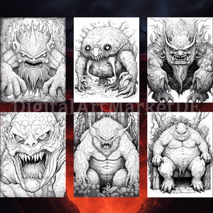 Absurd Creatures Coloring Pages,for Adults - Instant Download ...