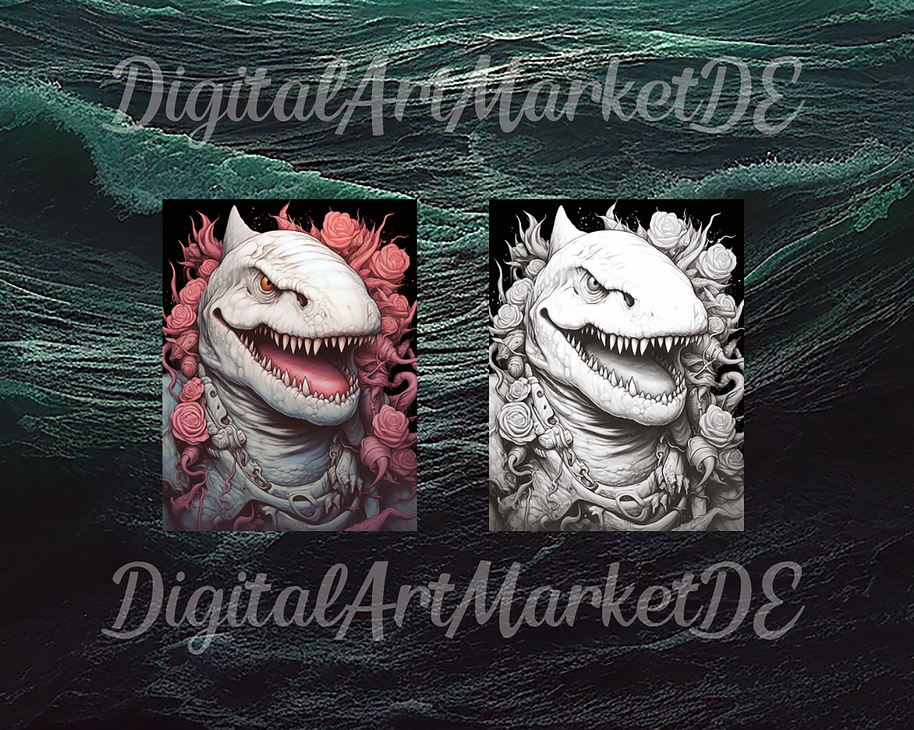 Jawsome Coloring Pages for Adults Instant Download - Etsy