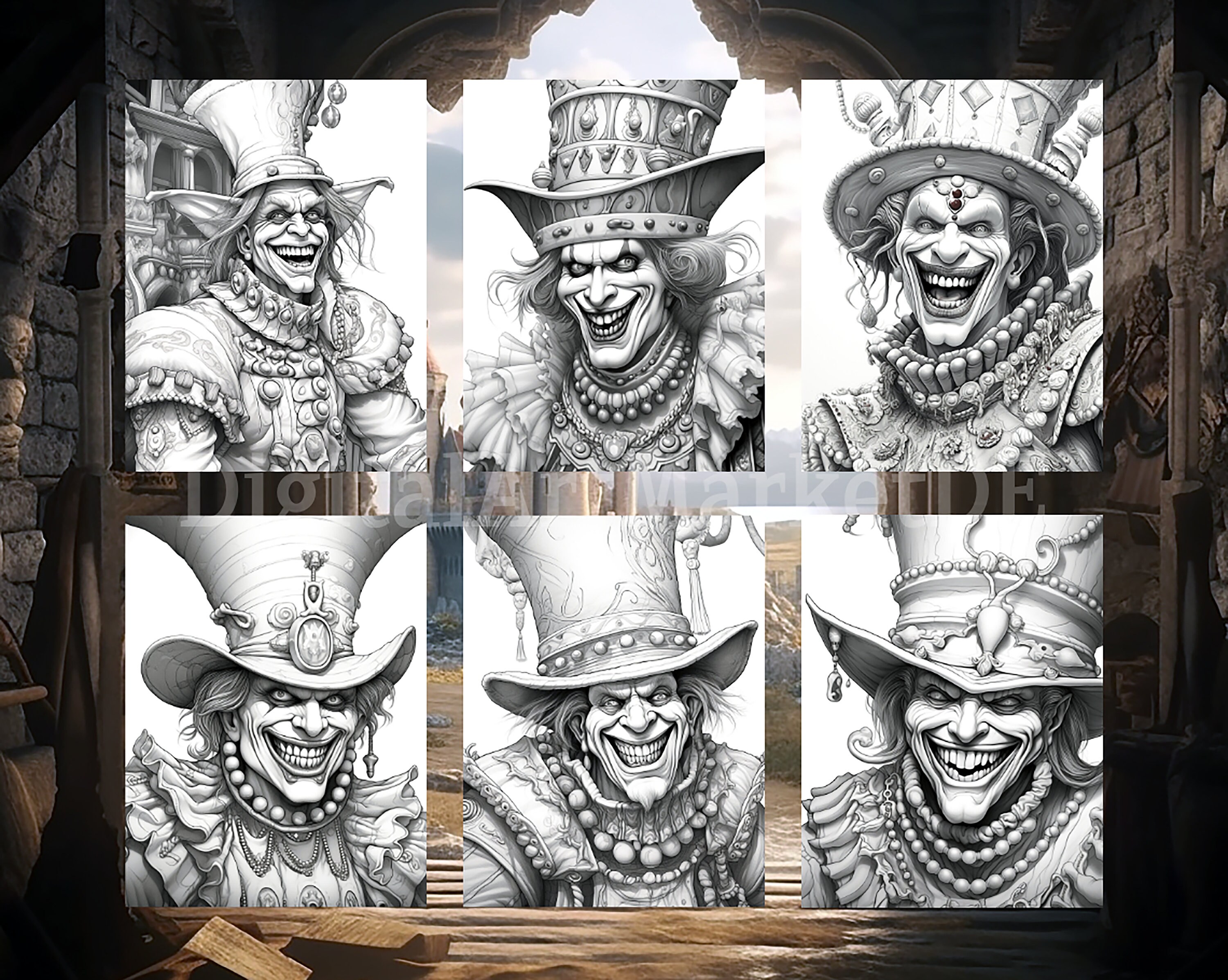 The Jester Coloring Pagesfor Adults Instant Download - Etsy