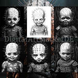 Baby Needle Coloring Pages for Adults -instant Download -grayscale ...