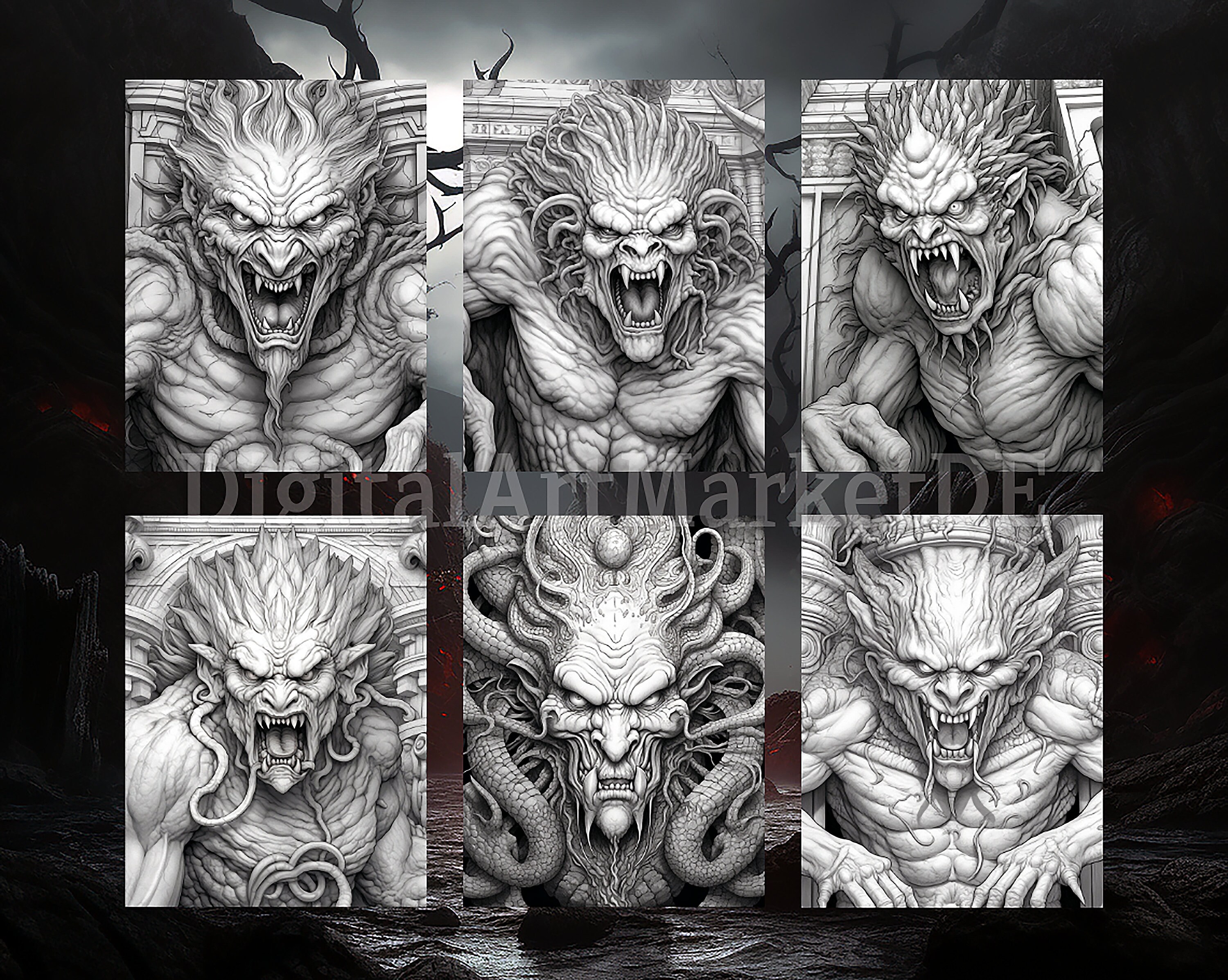 Gorgons Coloring Pagesfor Adults Instant Download - Etsy