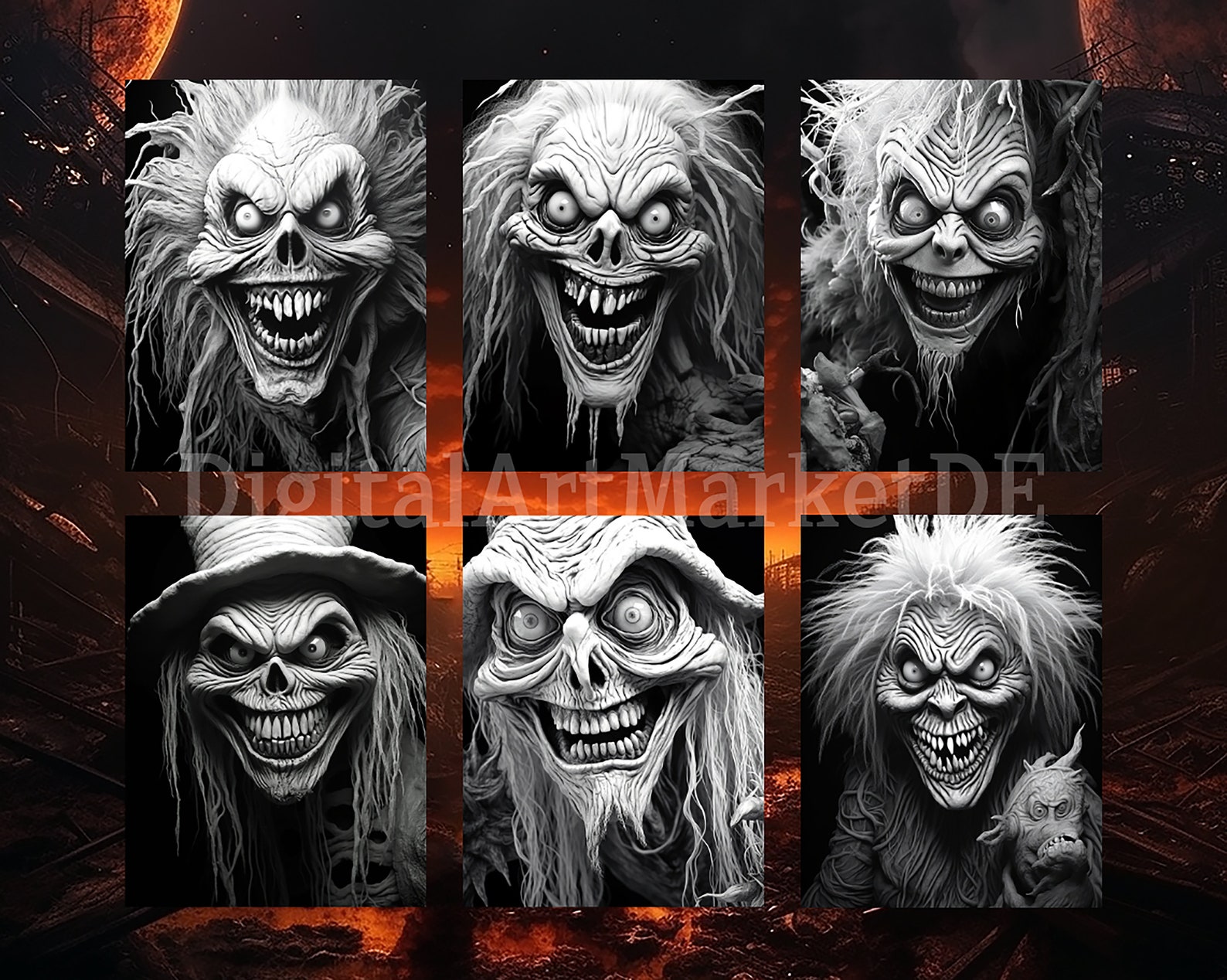 Creeps Coloring Pagesfor Adults instant Download grayscale - Etsy