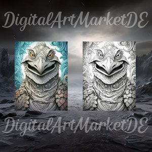 Absurd Penguins Coloring Pages for Adults - Instant Download -grayscale ...