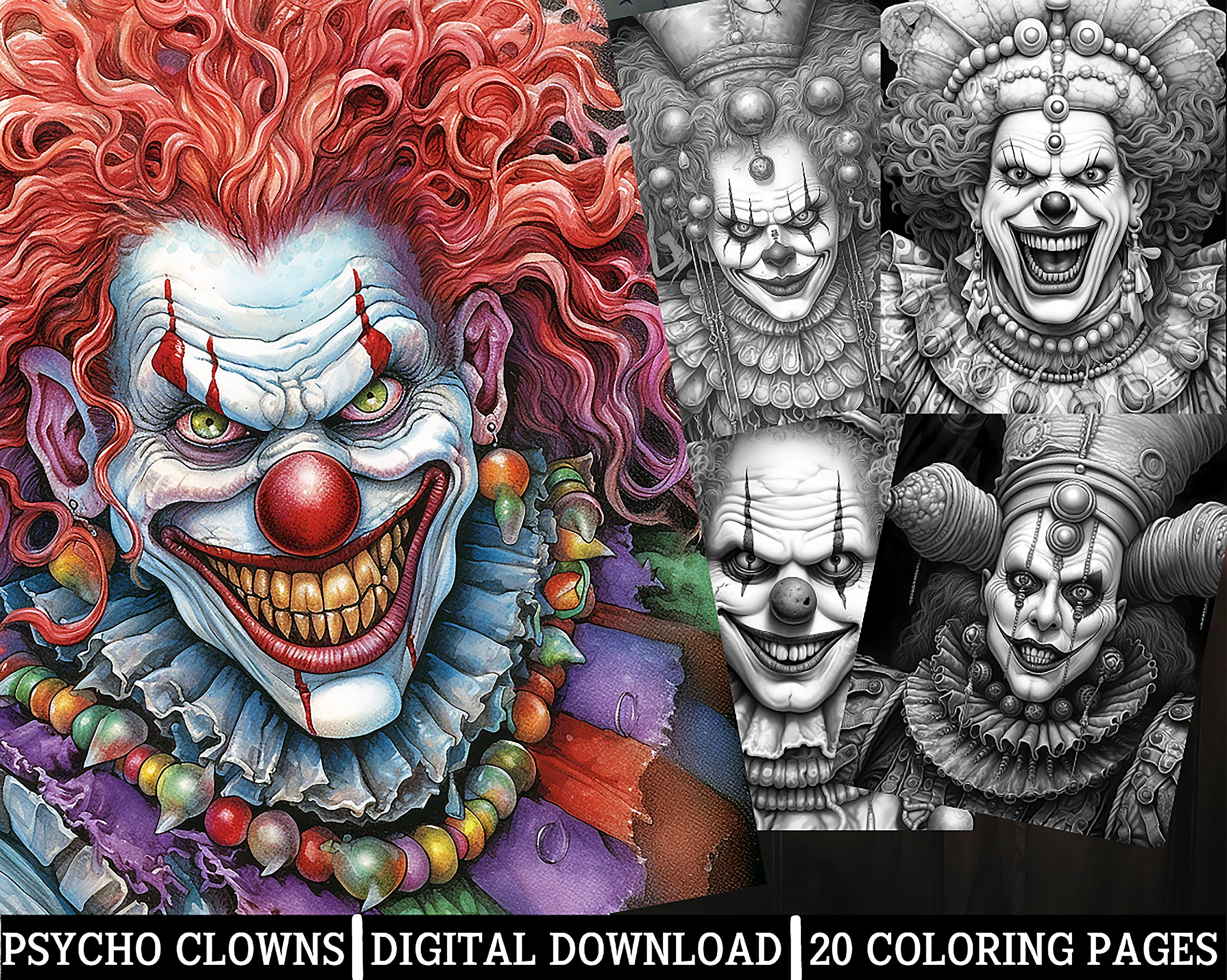 Evil Clown Drawings With Color