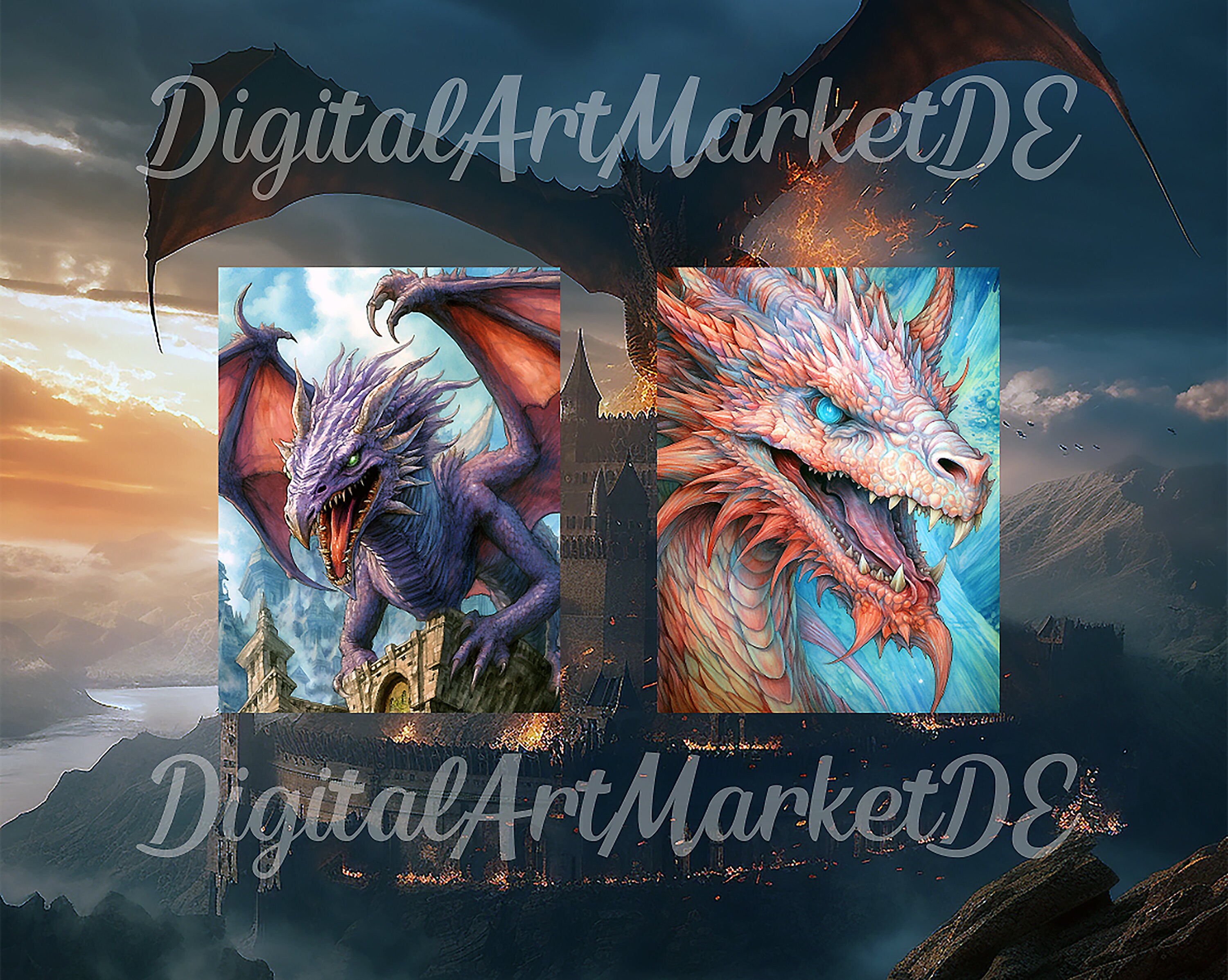 Demonic Dragons Coloring Pages for Adults Instant Download - Etsy