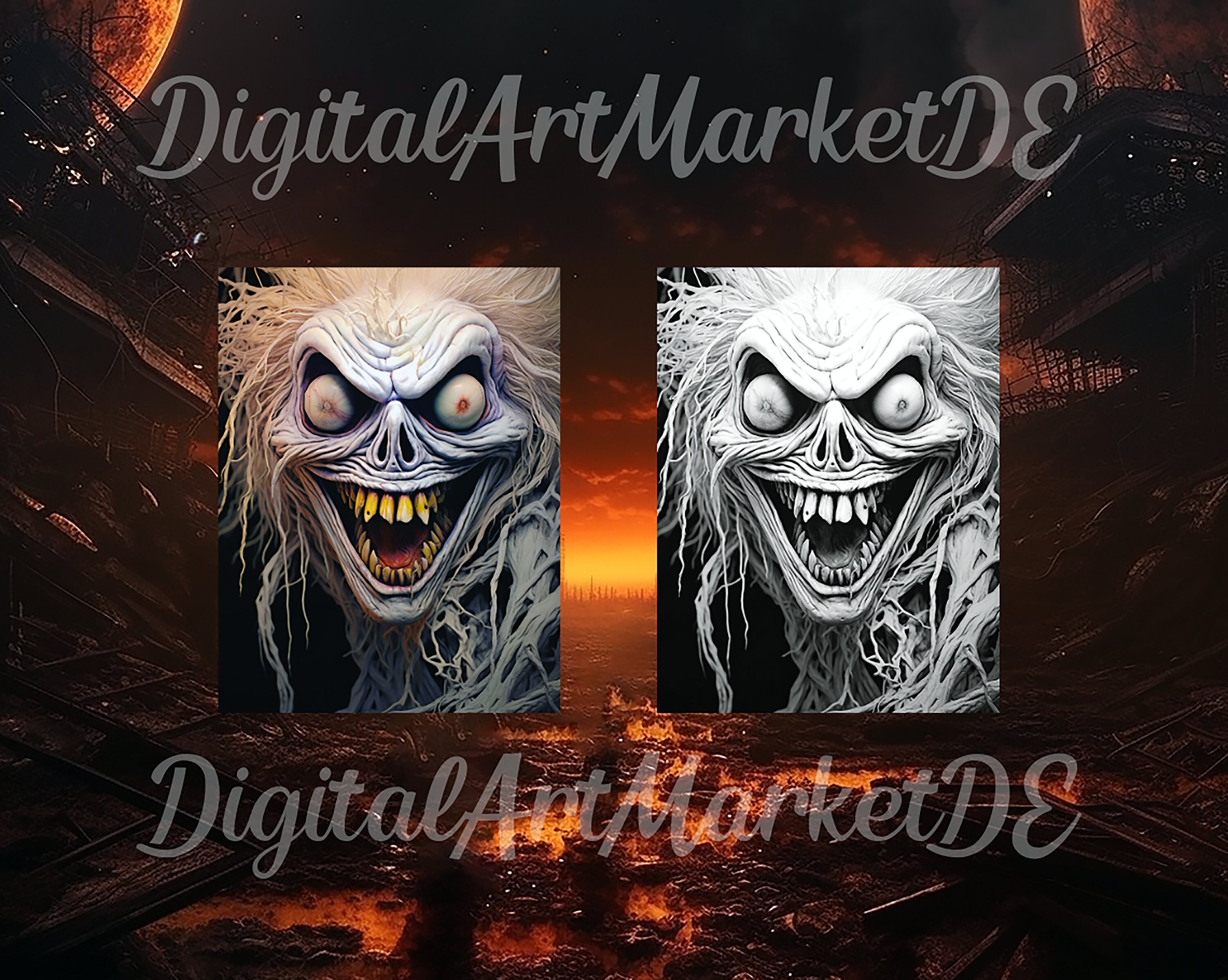 Creeps Coloring Pagesfor Adults instant Download grayscale - Etsy