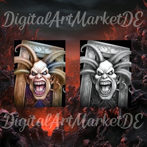 Frame Demons Adult Coloring Pages,for Adults Instant Download Grayscale ...