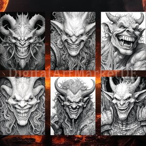 Laughing Demons ridens Coloring Pages,for Adults Instant Download ...