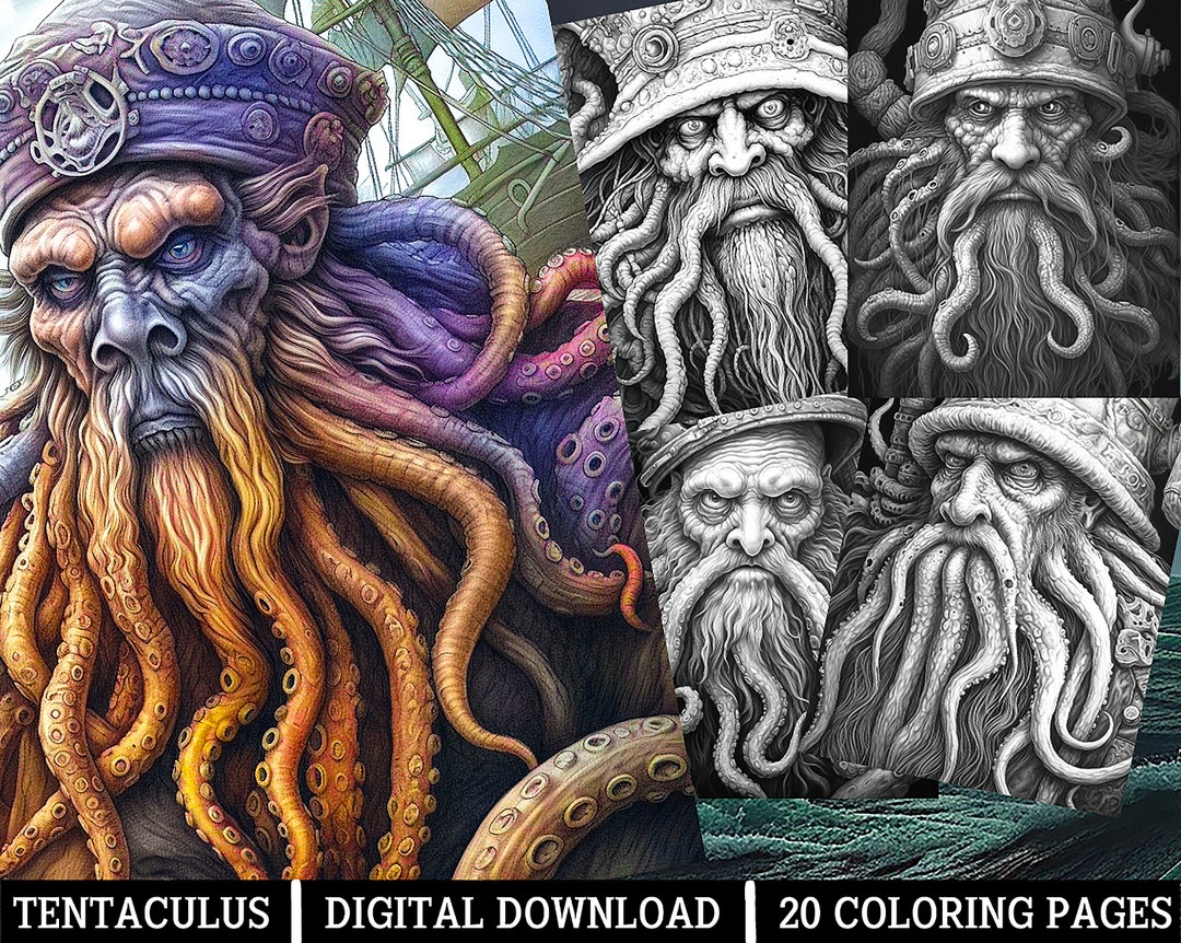 Tentaculus Coloring Pagesfor Adults Instant Download - Etsy