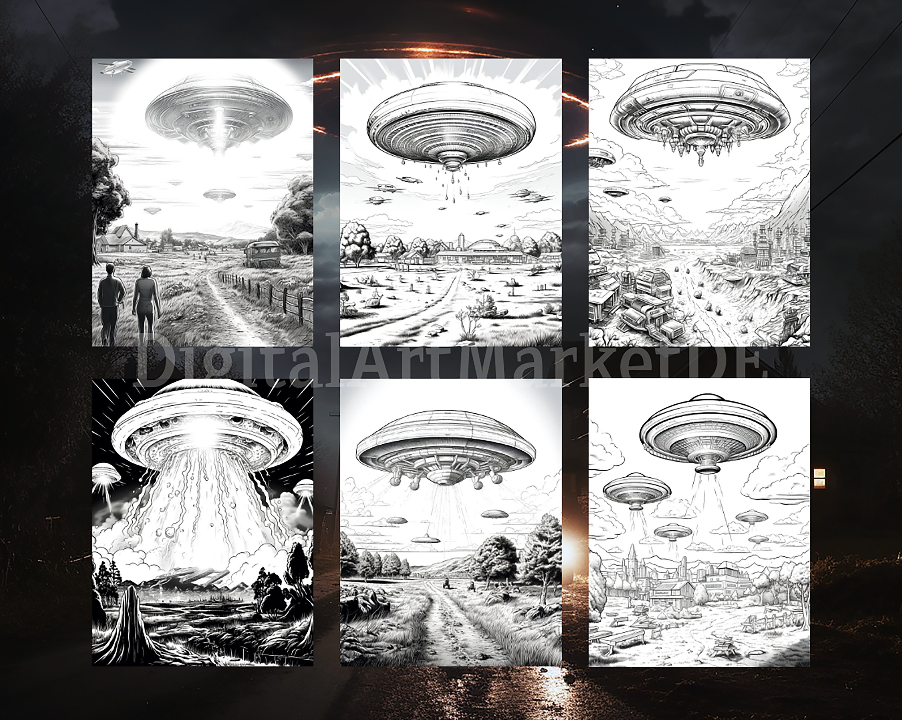 Invasion Coloring Pages for Adults instant Download - Etsy