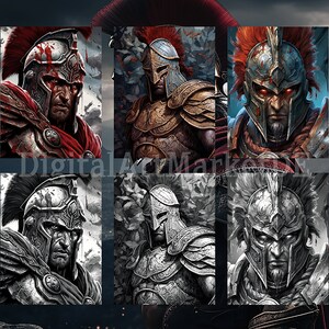 Spartan Coloring Pages for Adults Instant Download grayscale Coloring ...