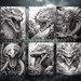 Leviathan Coloring Pages for Adults - Instant Download - Grayscale ...