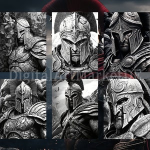 Spartan Coloring Pages for Adults Instant Download grayscale Coloring ...