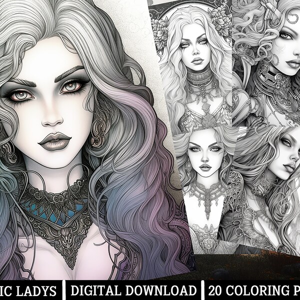 Adult Coloring Pages Gothic - Etsy