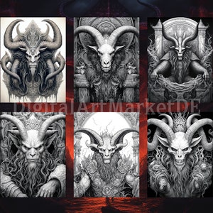 Baphomet Demons Adult Coloring Pages,for Adults - Instant Download ...