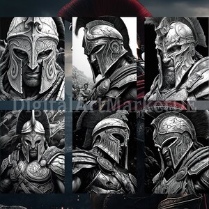 Spartan Coloring Pages for Adults - Instant Download -grayscale ...