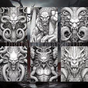 Gorgons Coloring Pagesfor Adults Instant Download - Etsy