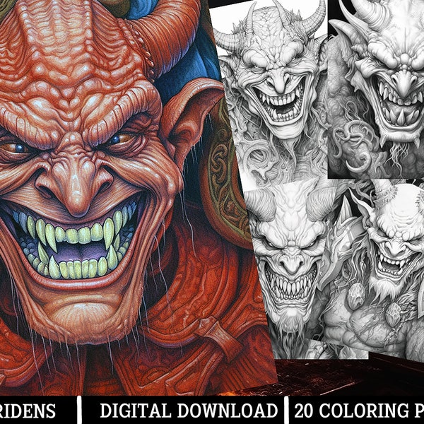 Adult Coloring Pages Satan - Etsy