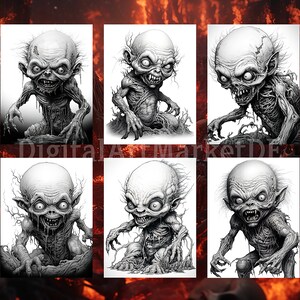 Mutant Kid Coloring Pages for Adults -instant Download -grayscale ...