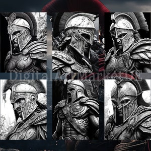 Spartan Coloring Pages for Adults Instant Download grayscale Coloring ...
