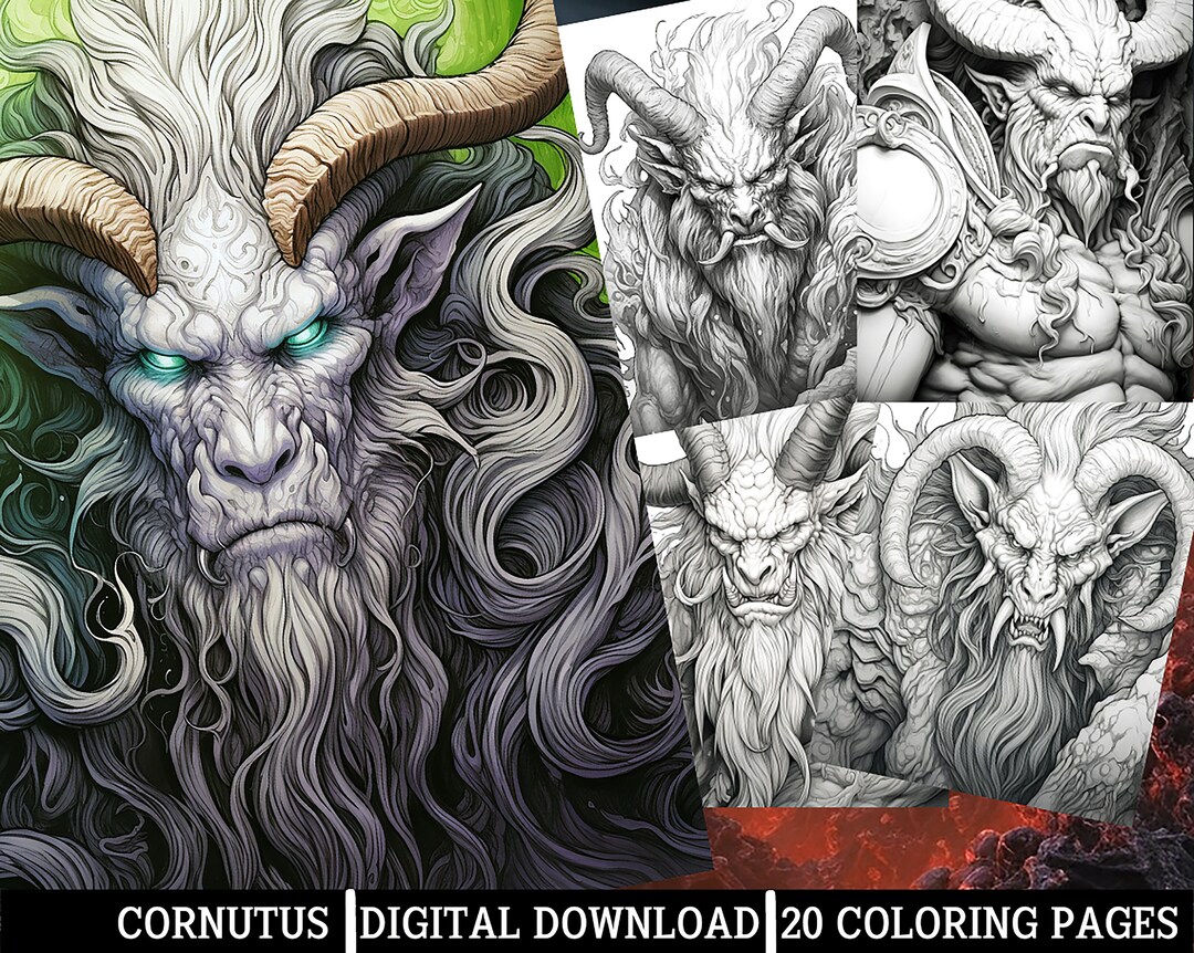 Demons CORNUTUS 15 Coloring Pages,for Adults - Instant Download ...
