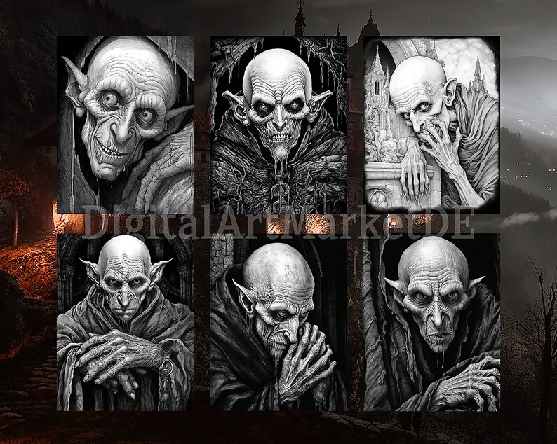 Nosferatu Inspired Coloring Pages for Adults Instant - Etsy UK