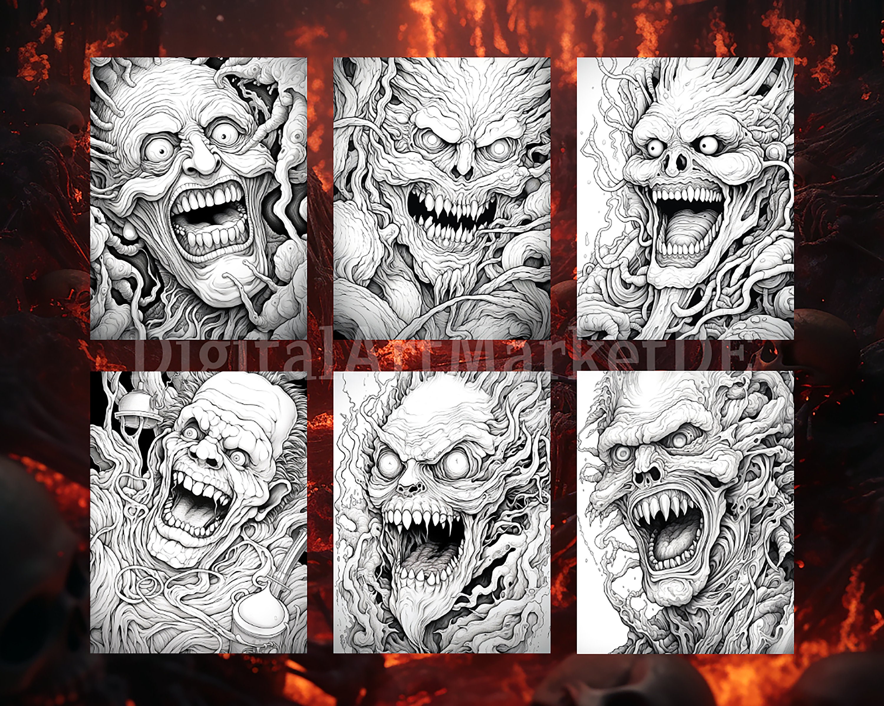 Grimace Coloring Pages for Adults instant Download grayscale - Etsy