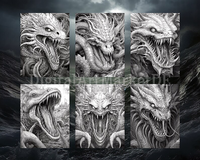Leviathan Coloring Pages for Adults Instant Download - Etsy