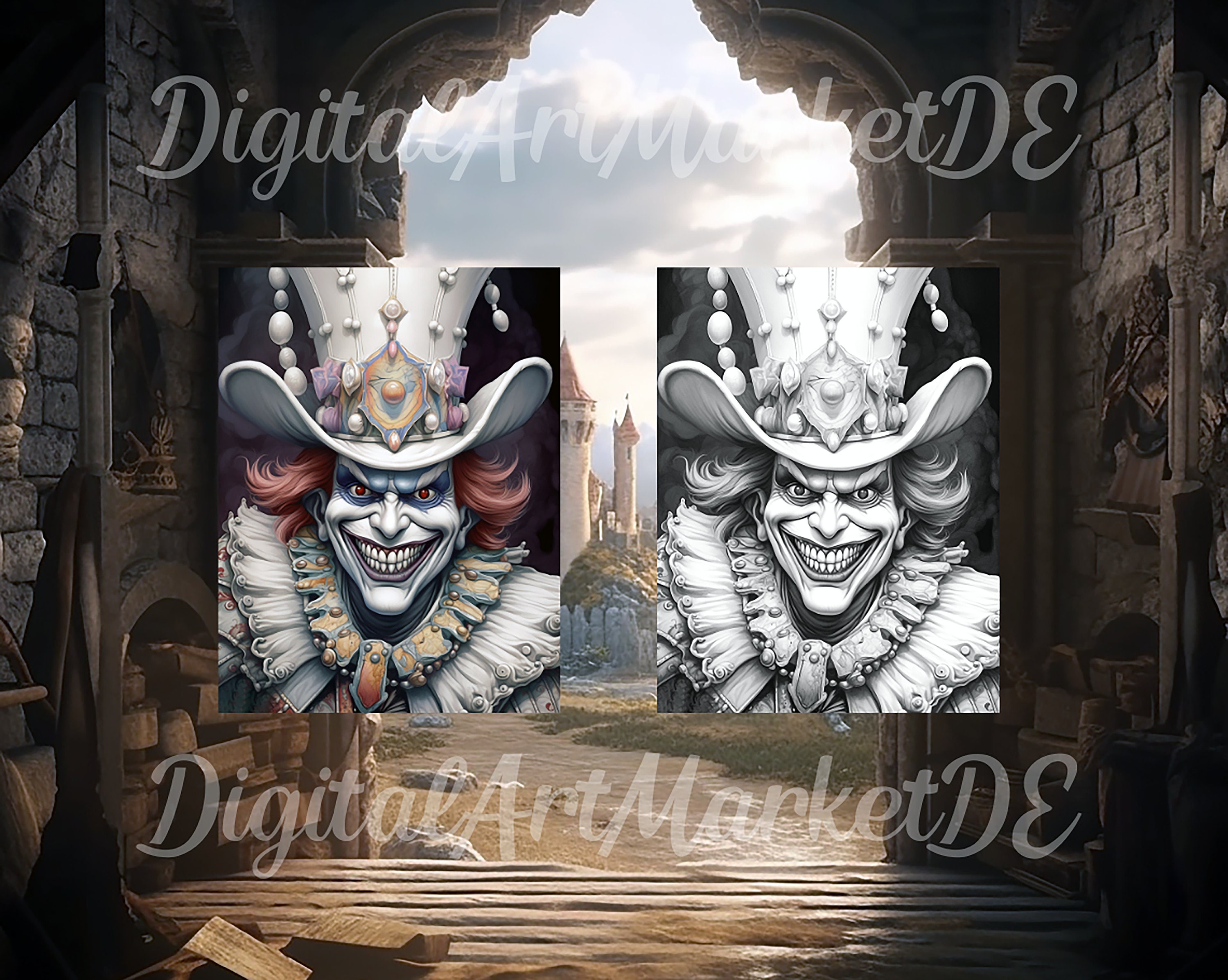 The Jester Coloring Pagesfor Adults Instant Download - Etsy