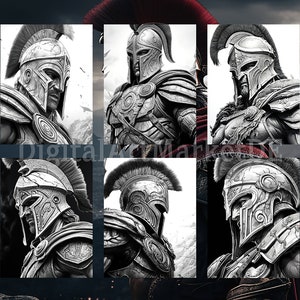 Spartan Coloring Pages for Adults - Instant Download -grayscale ...