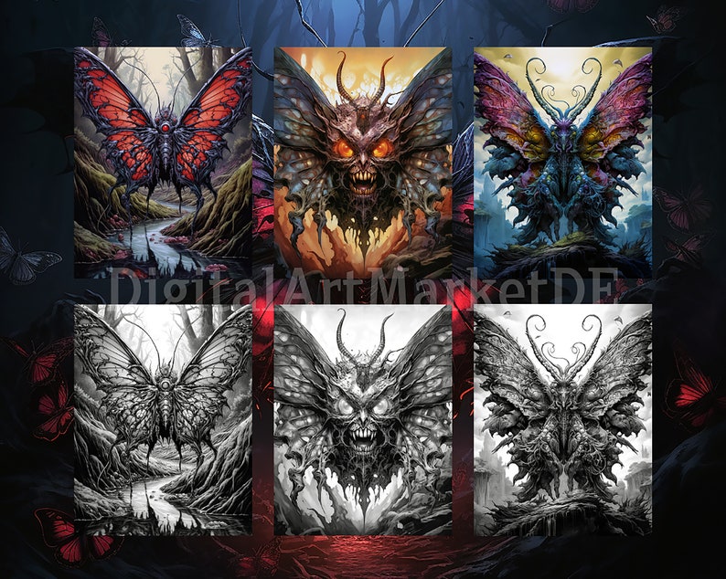 Daemon Papilio Coloring Pages for Adults Instant Download - Etsy