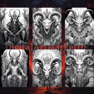 Baphomet Demons Adult Coloring Pages,for Adults Instant Download ...