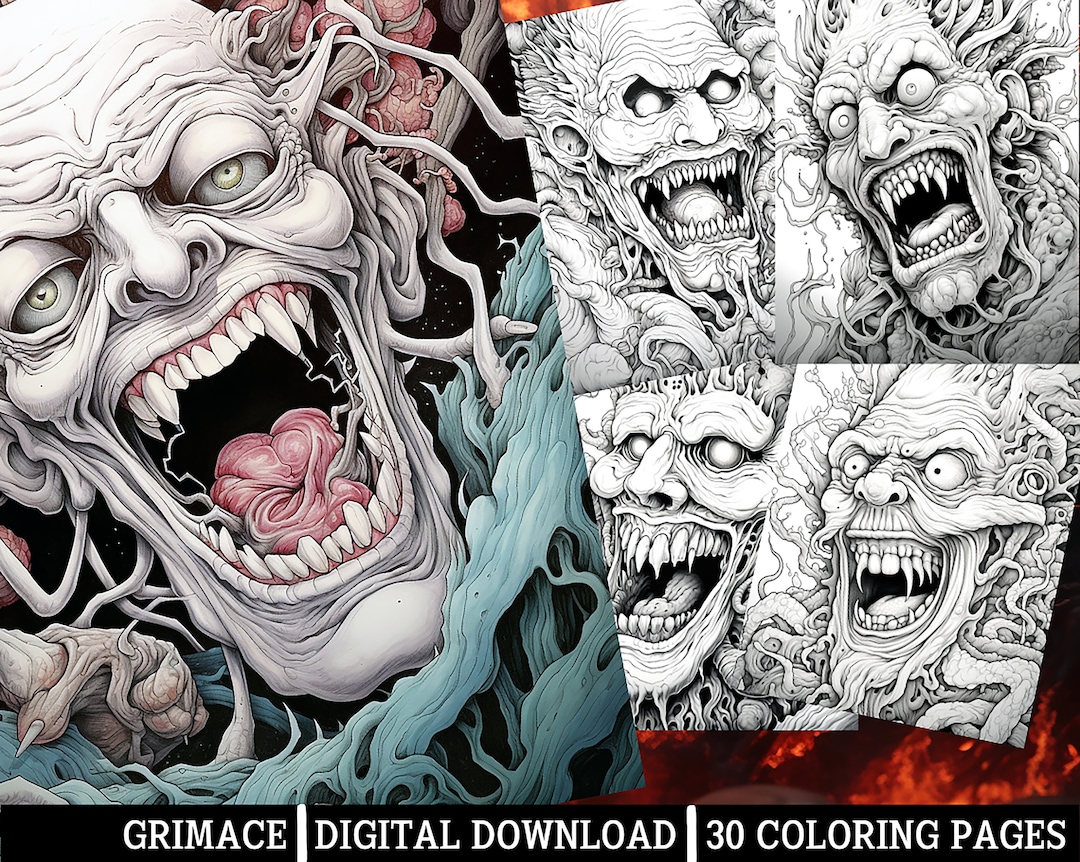 Grimace Coloring Pages for Adults -instant Download -grayscale Coloring ...