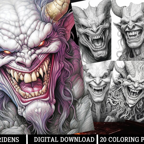 Adult Coloring Pages Satan - Etsy