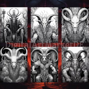 Baphomet Demons Adult Coloring Pages,for Adults - Instant Download ...