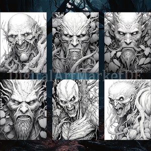 Forest Stalker Coloring Pages for Adults - Instant Download -grayscale ...