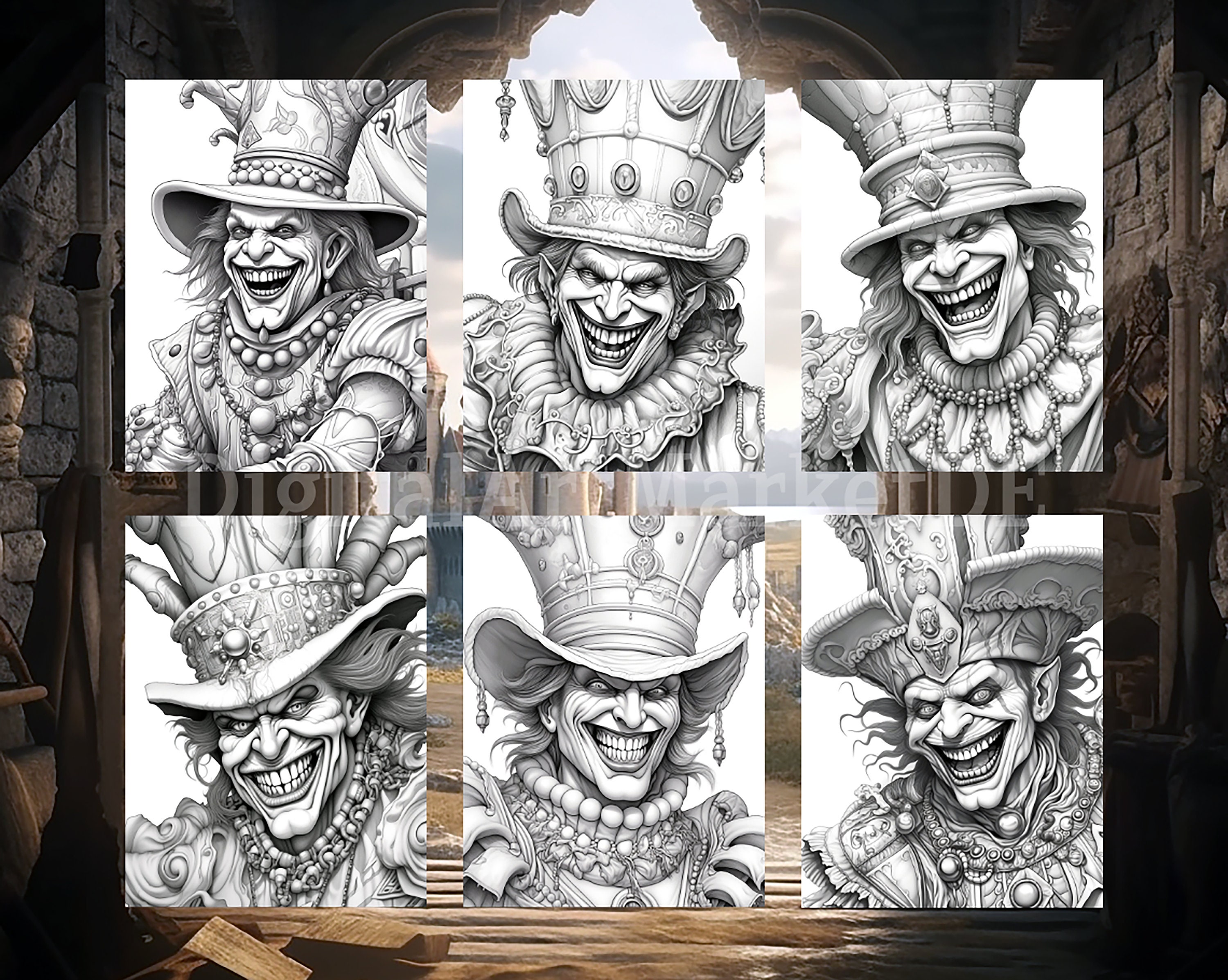 The Jester Coloring Pagesfor Adults Instant Download - Etsy